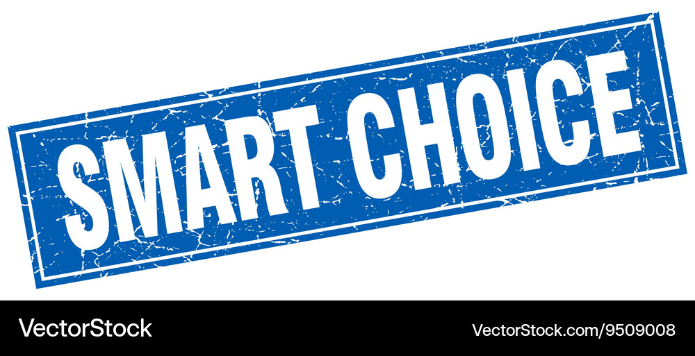 Smart choice blue square grunge stamp on white Vector Image