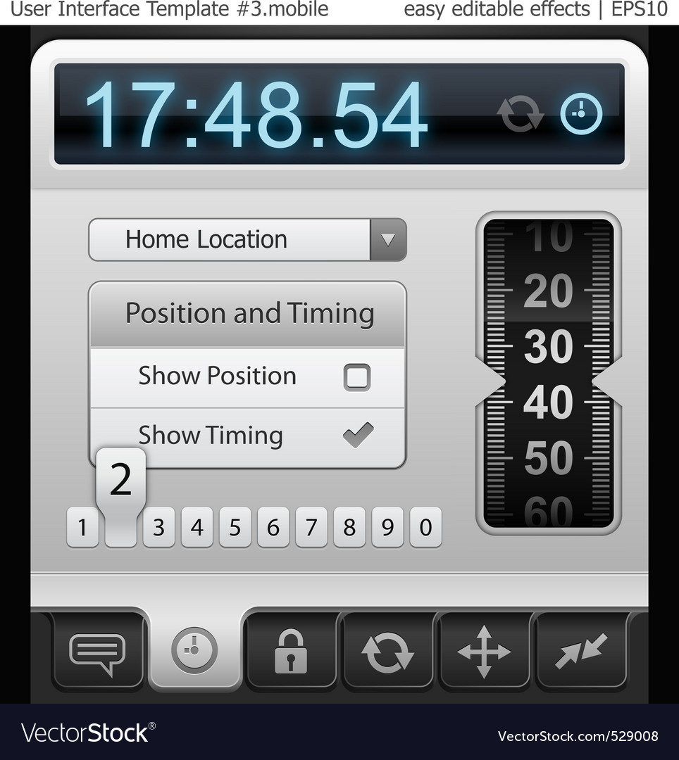 Ui elements for tablet pc or smart phone Vector Image