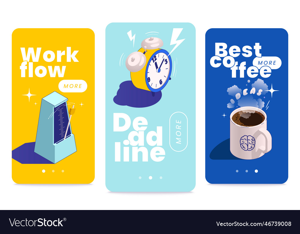 Workflow improvement vertical banners Royalty Free Vector