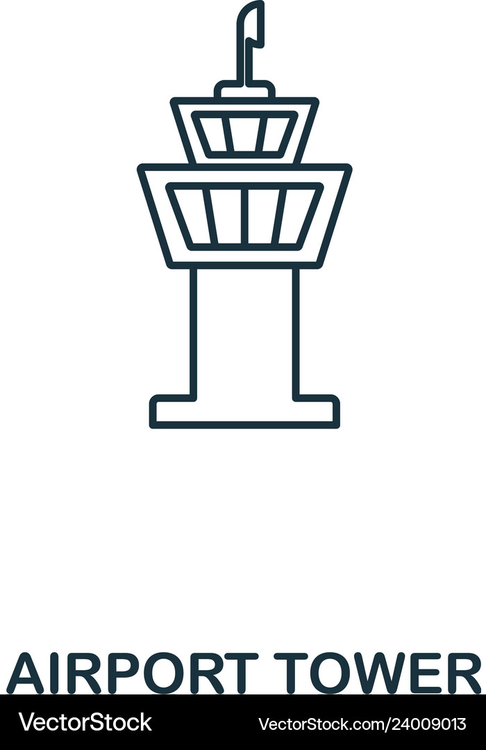 Airport tower icon outline thin line style from Vector Image