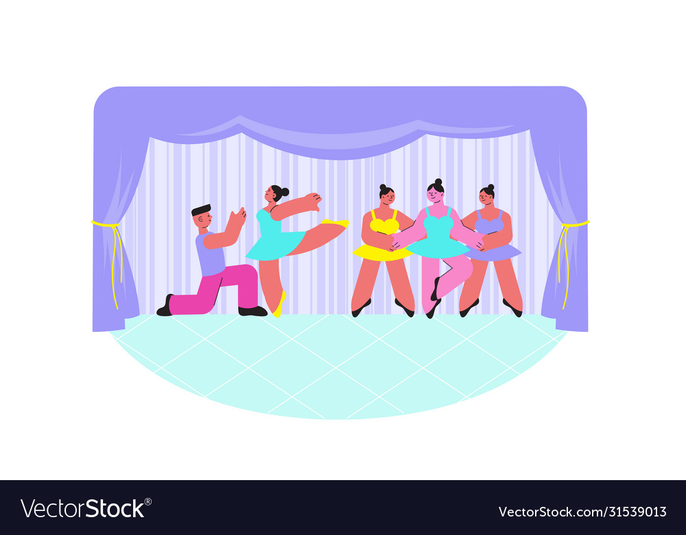 Ballet stage performance composition Royalty Free Vector