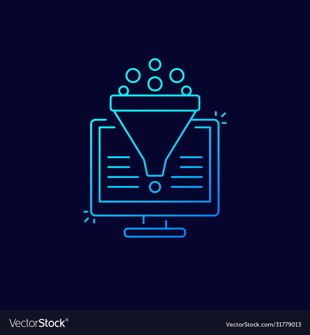 Conversion rate optimization sales funnel icon Vector Image