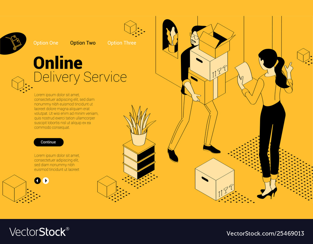 Delivery device web page template Royalty Free Vector Image