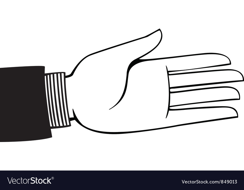 Extended hand Royalty Free Vector Image - VectorStock