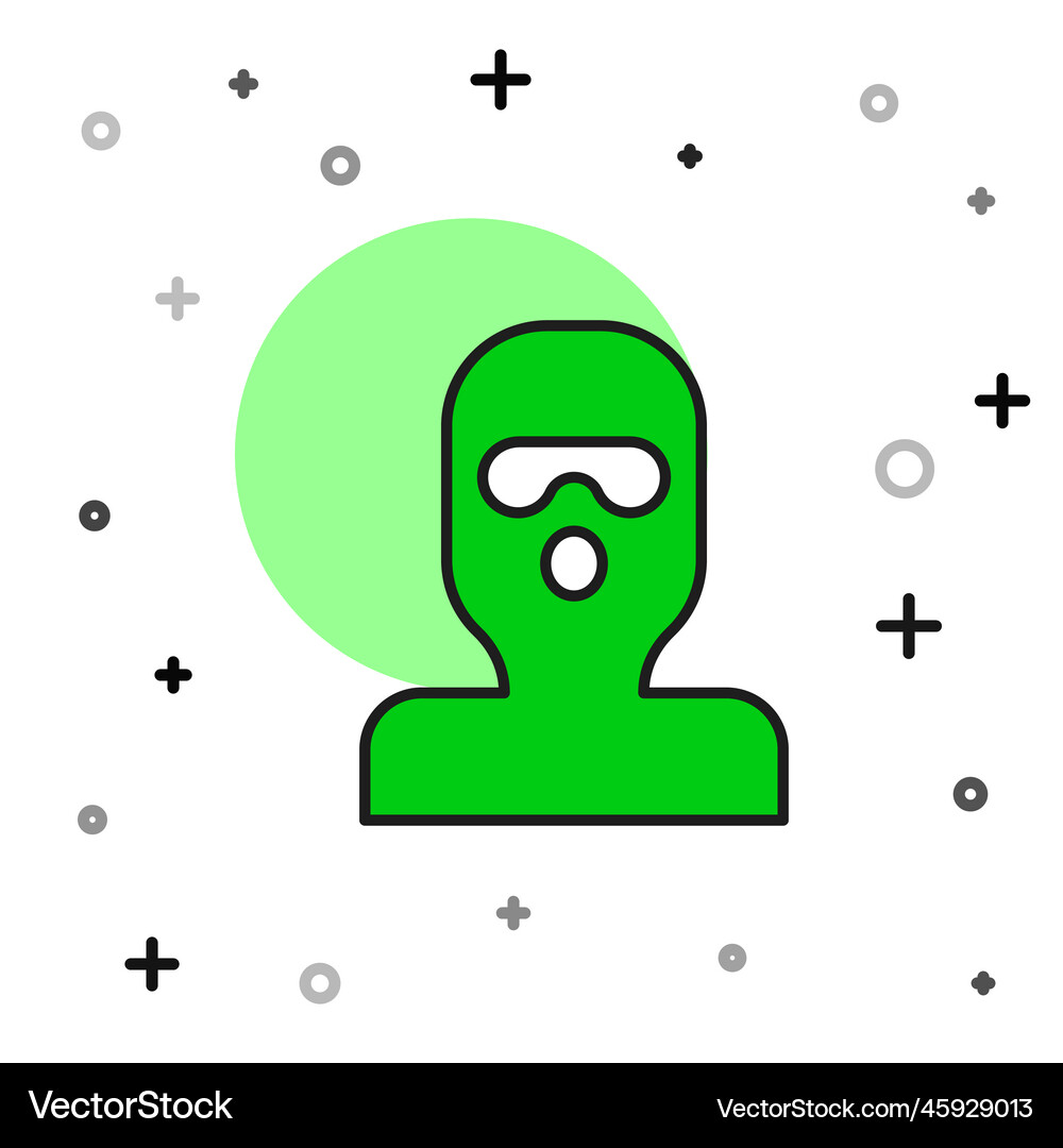 Filled outline thief mask icon isolated on white Vector Image