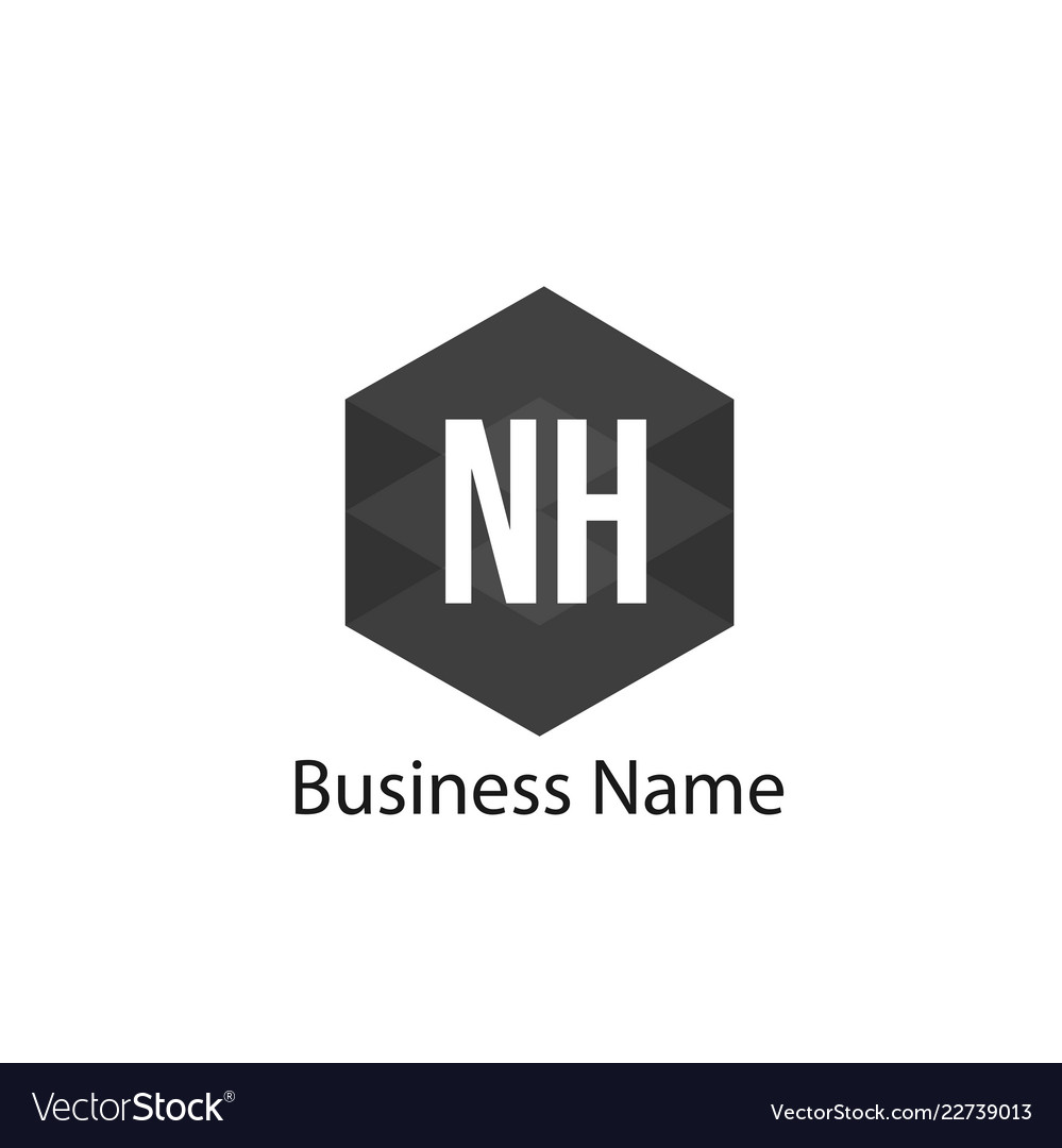 Initial letter nh logo template design Royalty Free Vector
