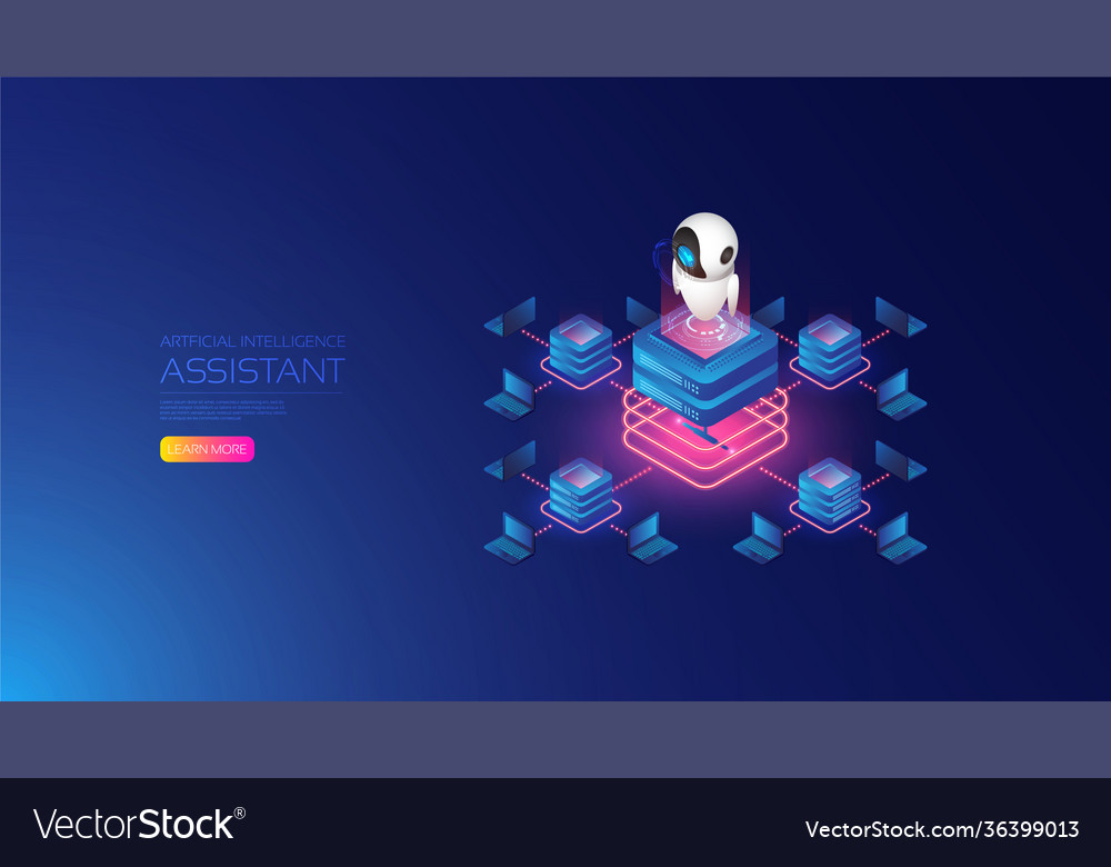 Isometric artificial intelligence Royalty Free Vector Image