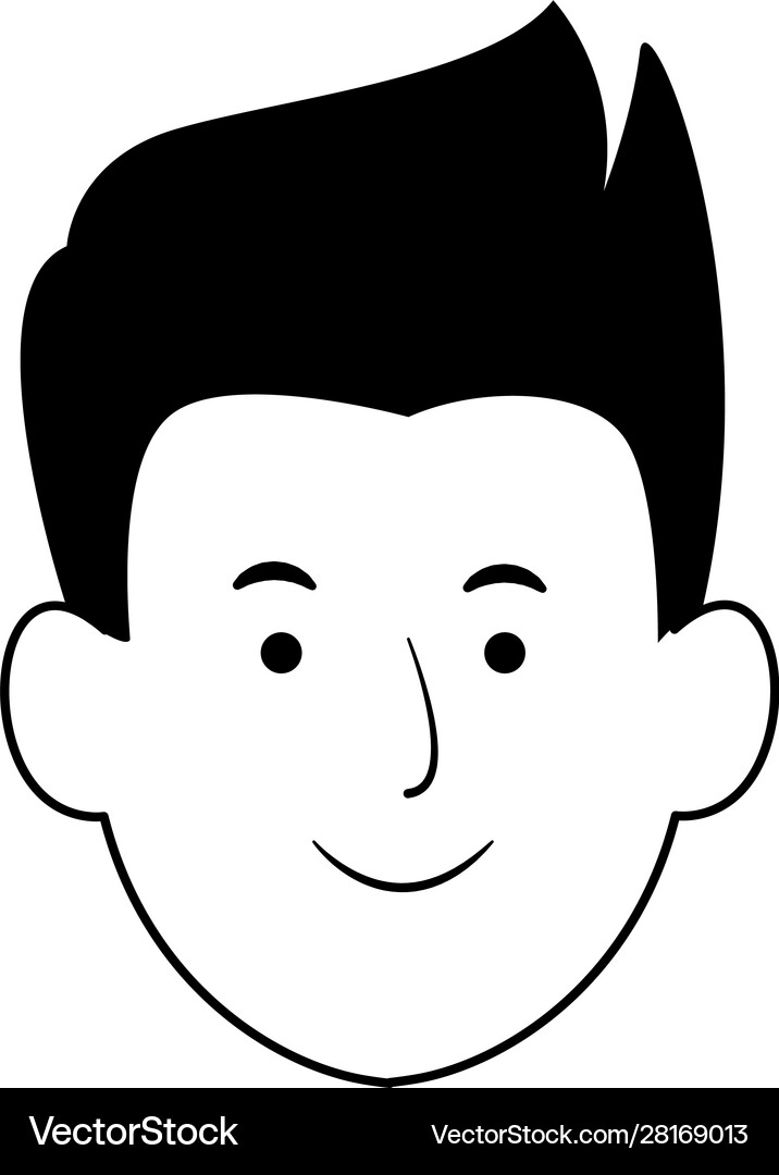 Man face smiling icon flat design Royalty Free Vector Image