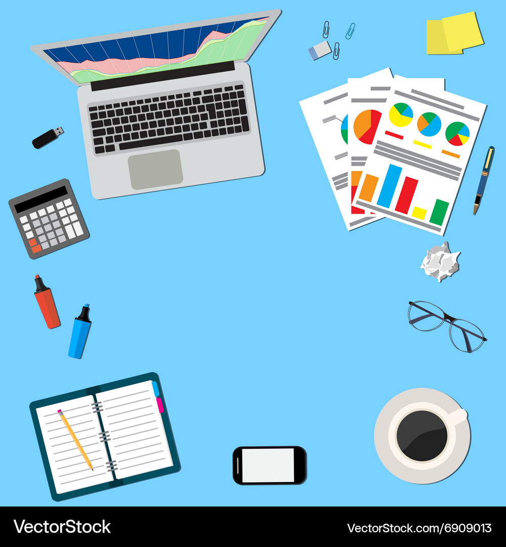 Office desktop workspace Royalty Free Vector Image