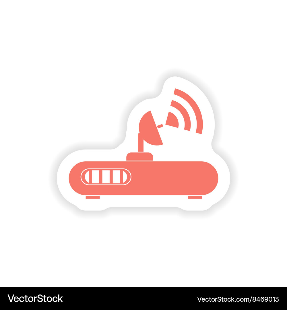 Paper sticker on white background wi-fi router Vector Image