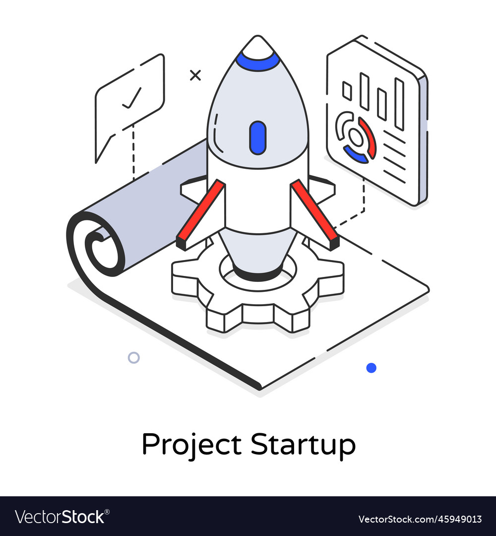 Project startup Royalty Free Vector Image - VectorStock