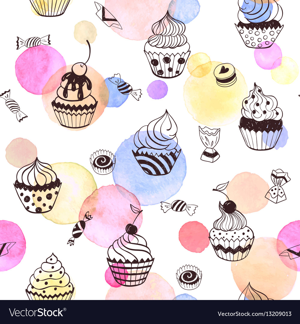 Sweets seamless pattern Royalty Free Vector Image