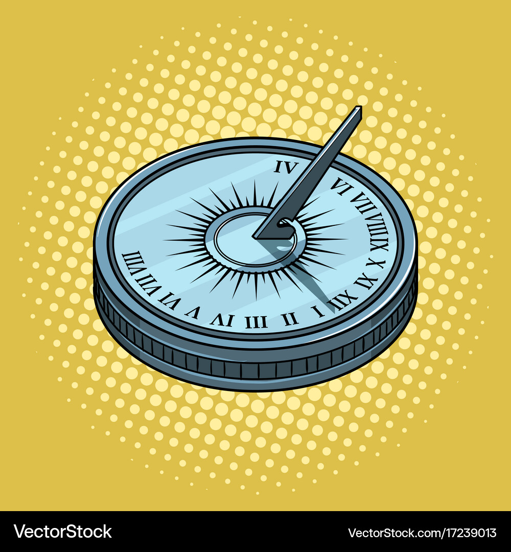 Vintage sundial pop art style Royalty Free Vector Image