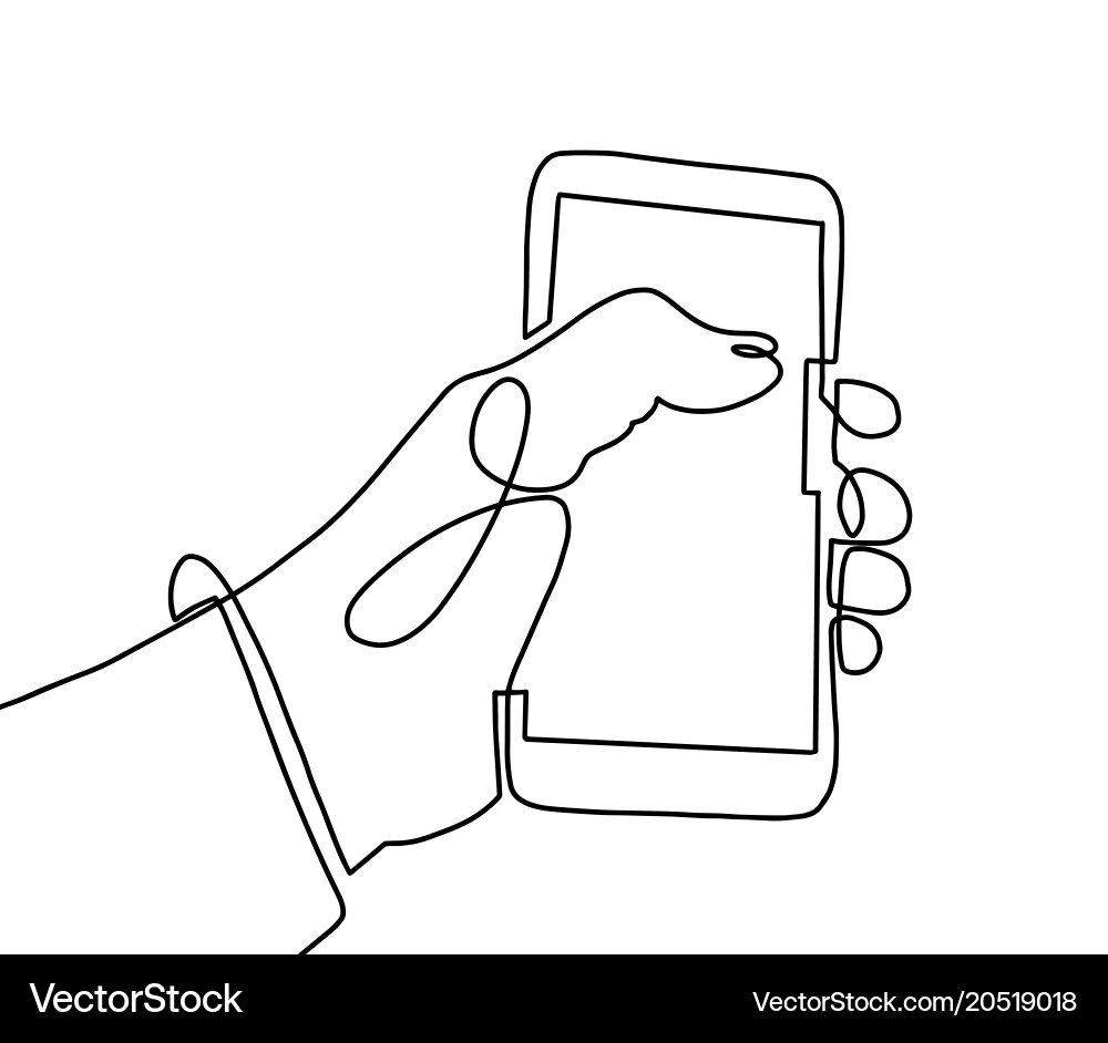 Continuous one line art drawing of hand using Vector Image