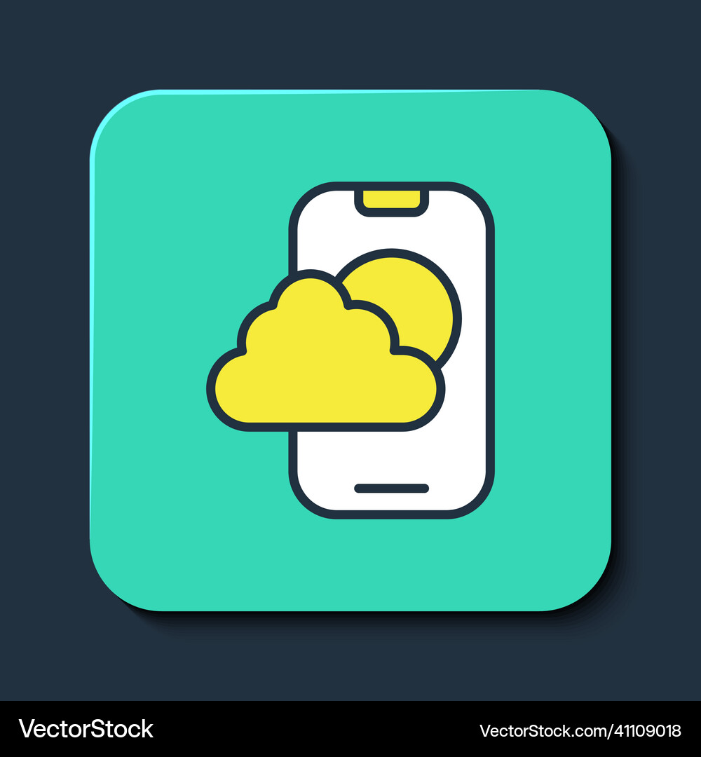 Filled outline weather forecast app icon isolated Vector Image