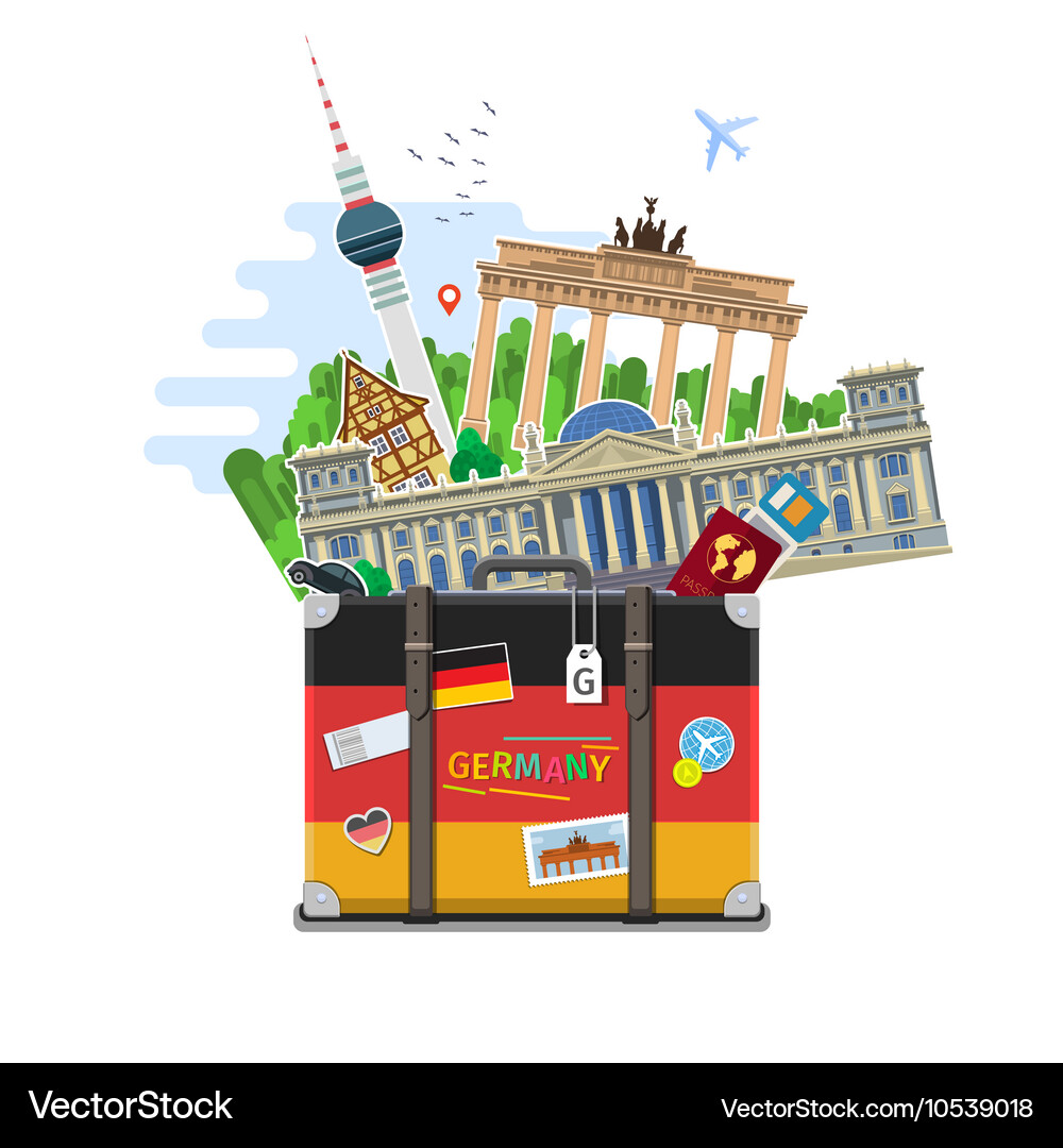 German Travel & Study Royalty Free Vector Image