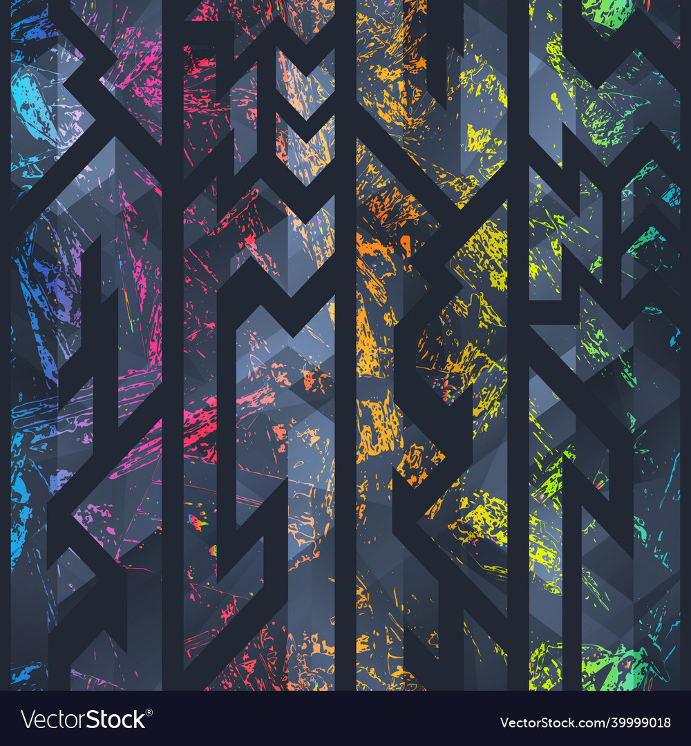 Grunge geometric seamless pattern Royalty Free Vector Image