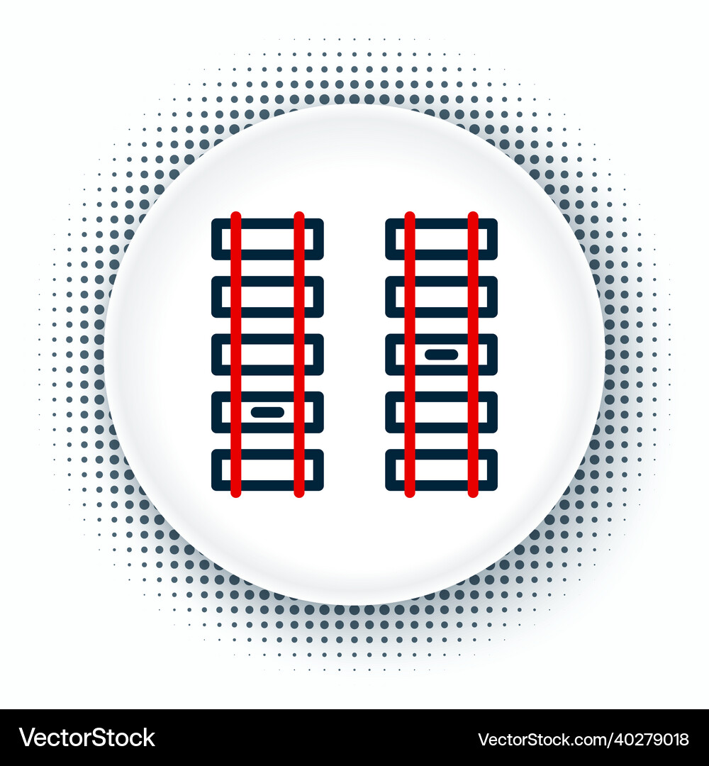Line railway railroad track icon isolated Vector Image