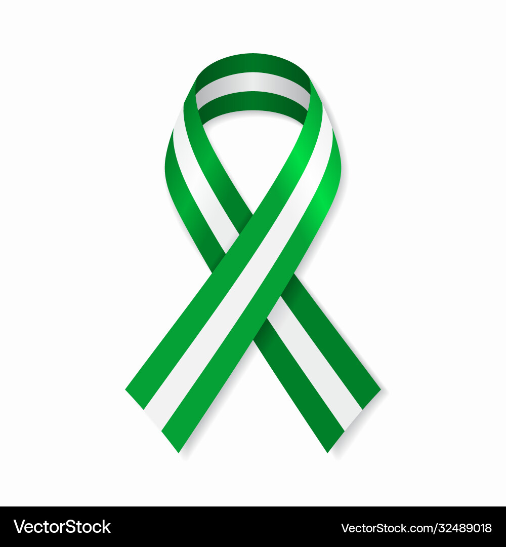Nigerian flag stripe ribbon on white background Vector Image