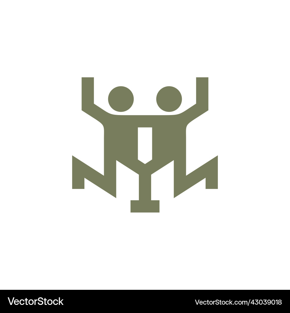 People and success concept- flat icon-simple Vector Image
