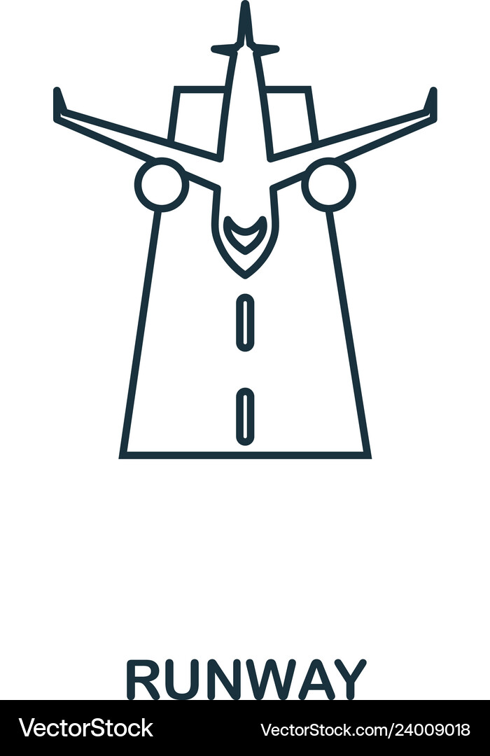 Runway icon outline thin line style from airport Vector Image