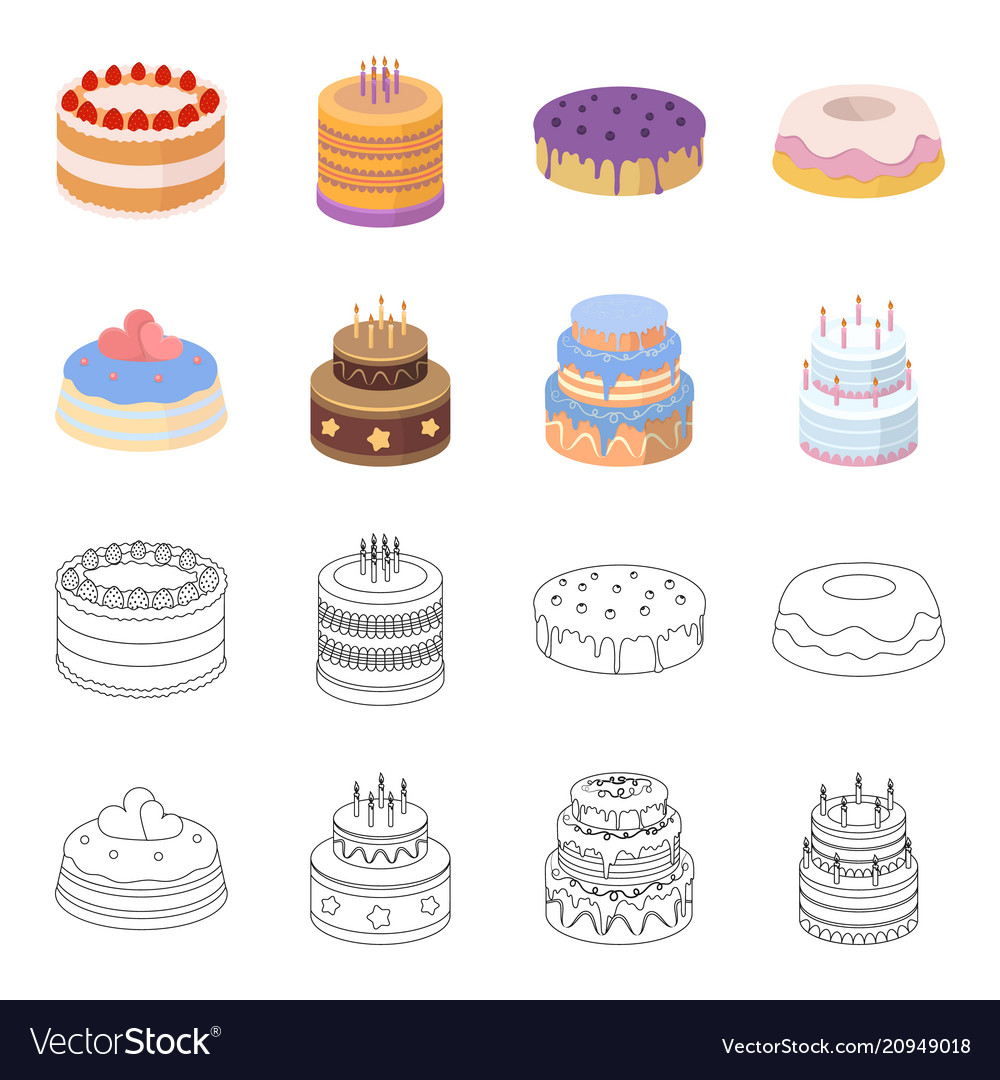 Sweetness dessert cream treacle cakes country Vector Image