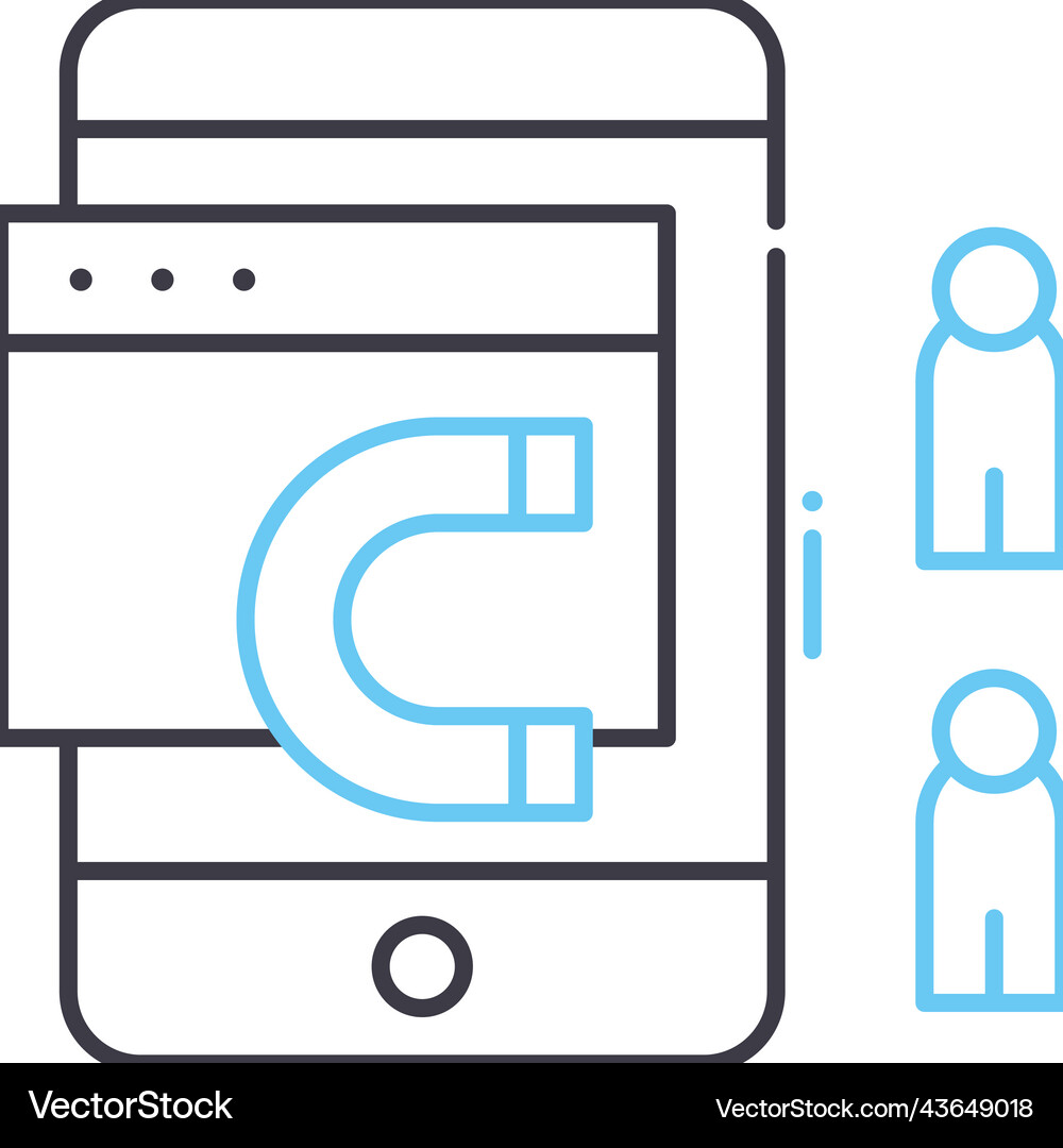 Website engagement line icon outline symbol Vector Image