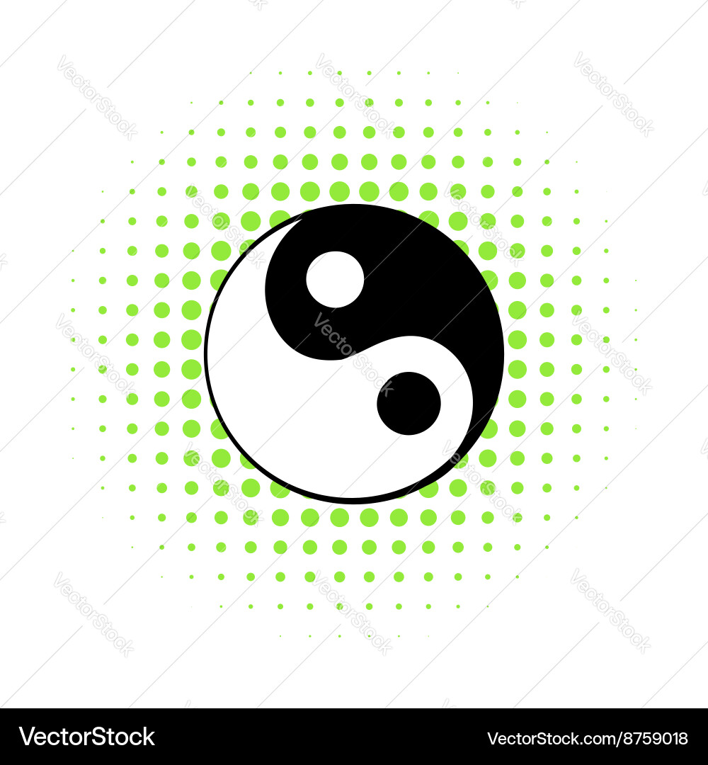 Ying yang icon comics style Royalty Free Vector Image