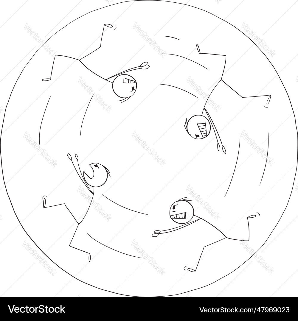 Angry aggressive people running in circle Vector Image