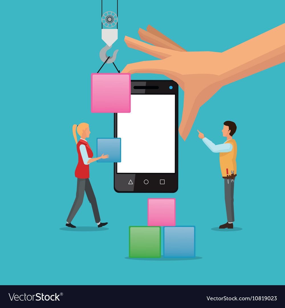 App development technology design Royalty Free Vector Image