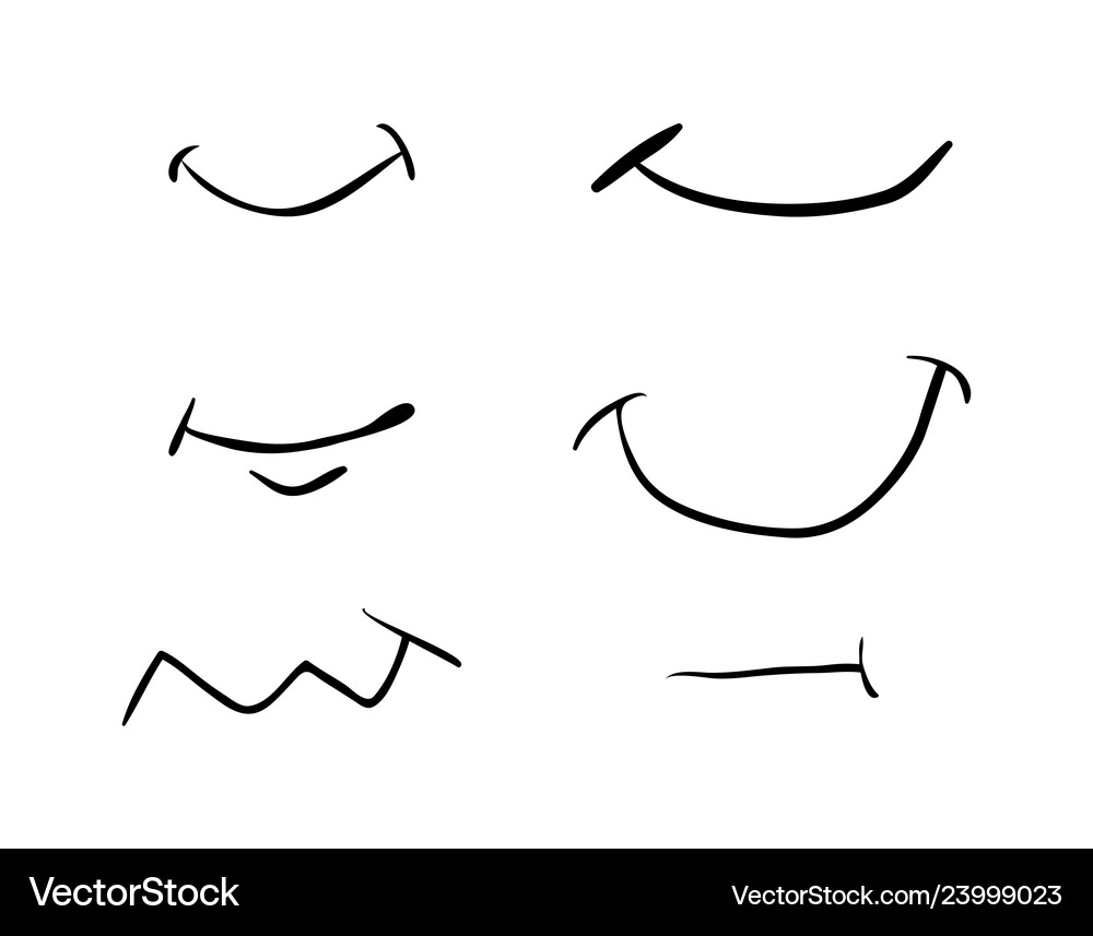 Cartoon simple smile set symbol icon design Vector Image