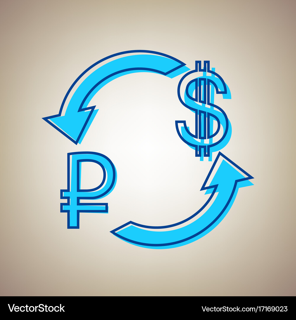 Currency exchange sign ruble and us dollar Vector Image