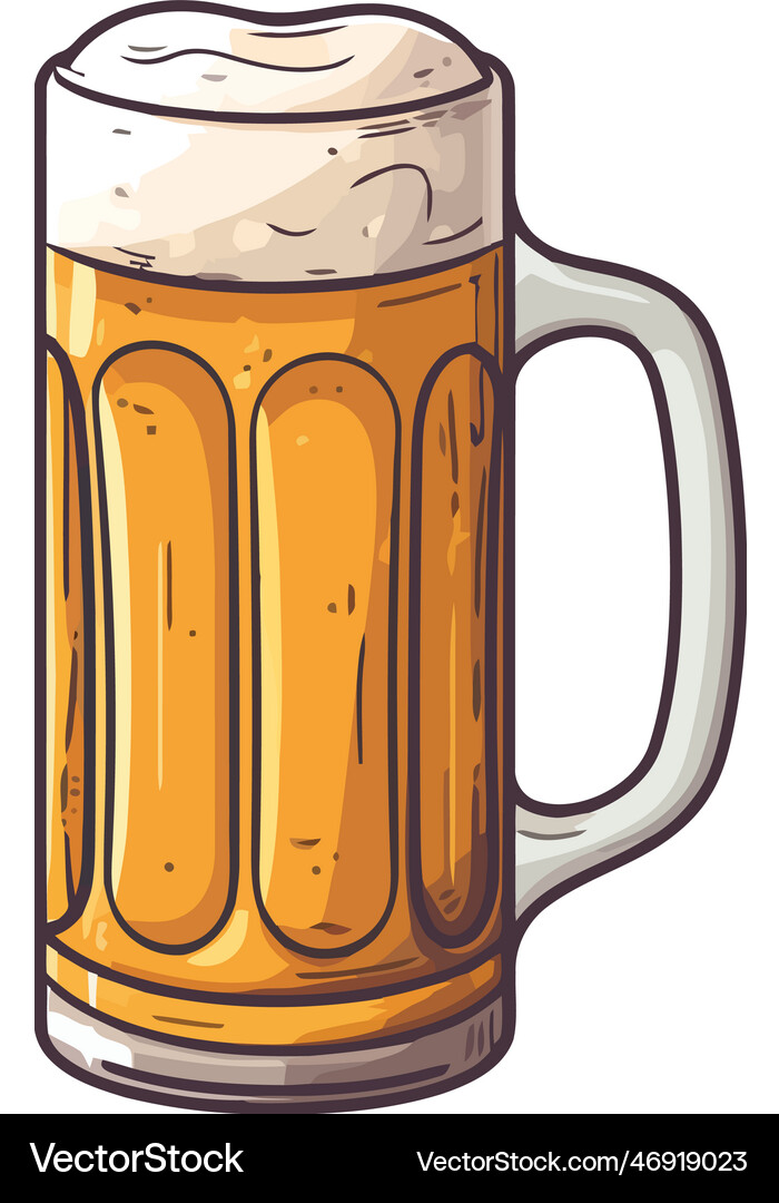 Golden beer jar sketch Royalty Free Vector Image
