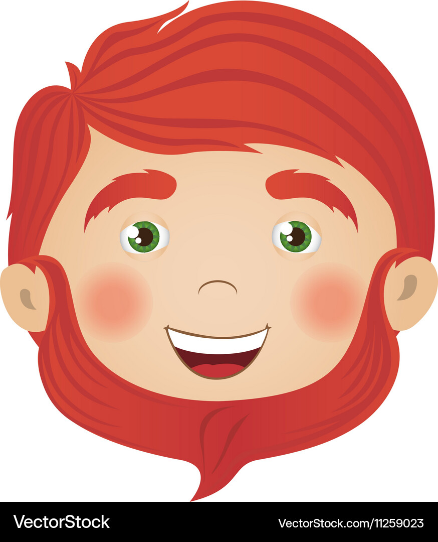 Happy bearded redhead man icon image Royalty Free Vector