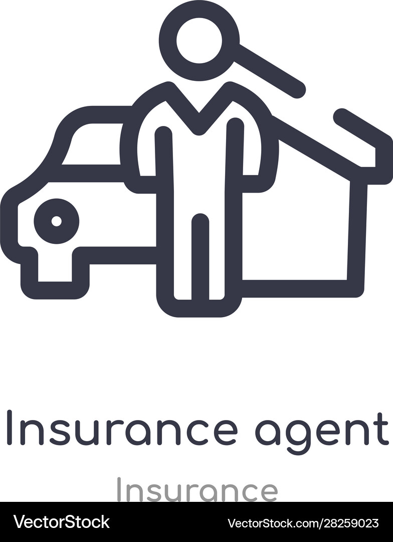 Insurance agent outline icon isolated line from Vector Image