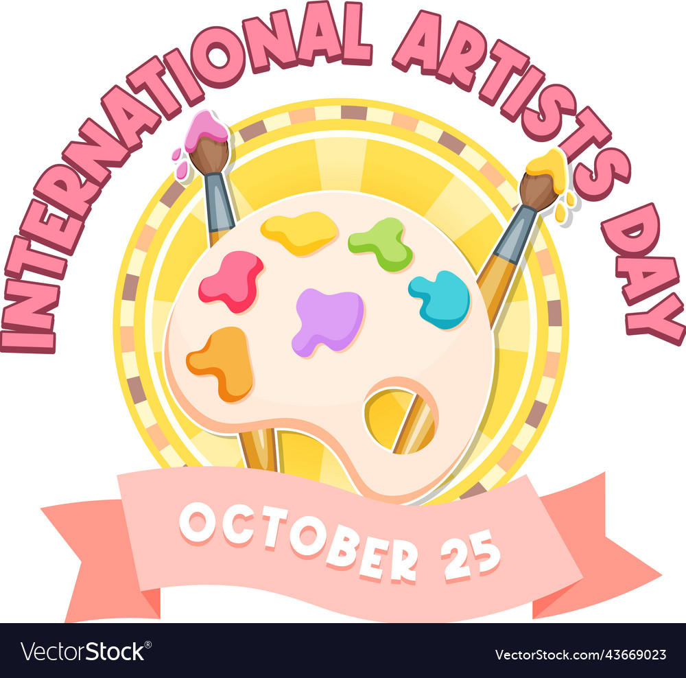 International artists day banner design Royalty Free Vector