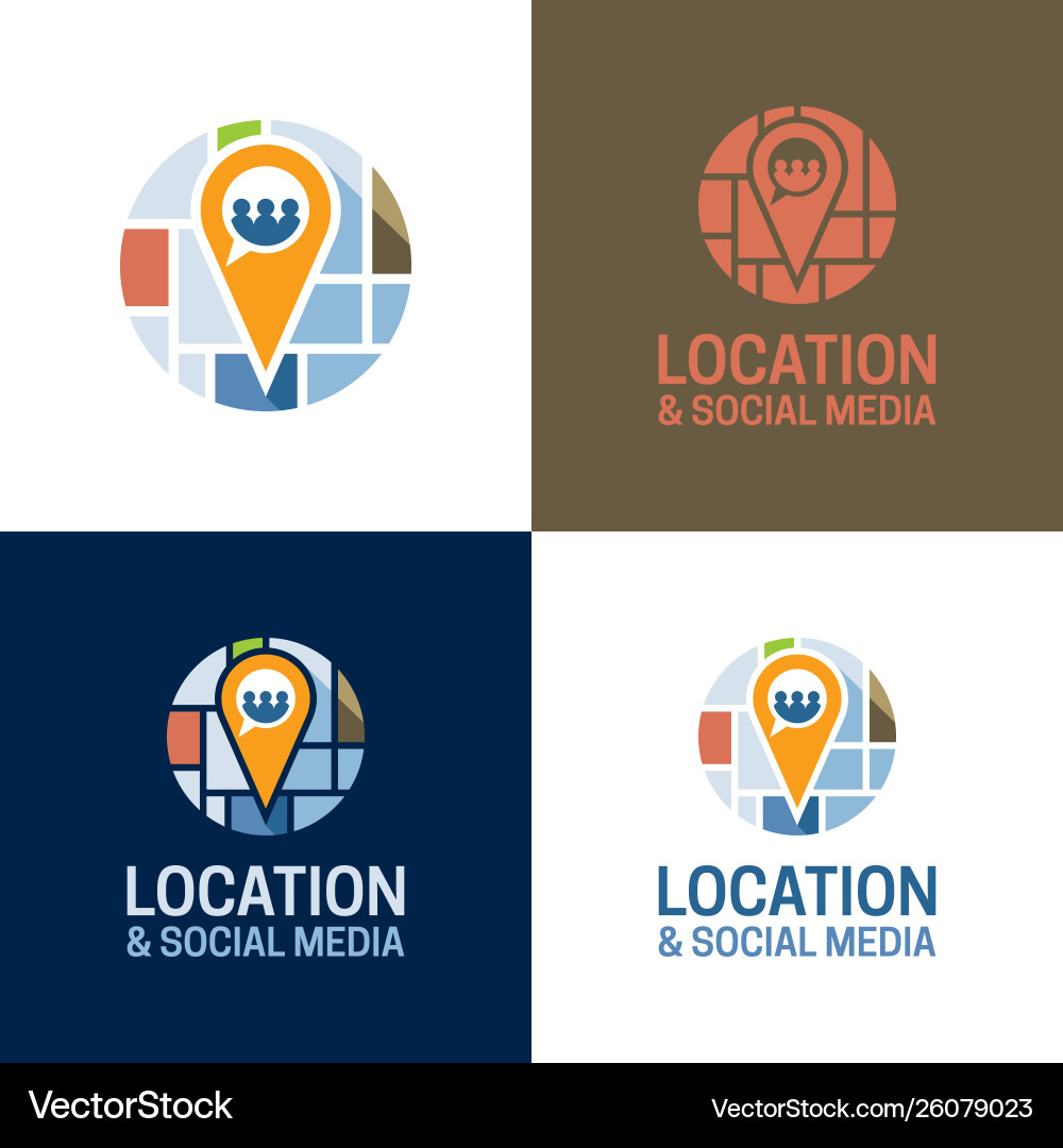 Location and social media Royalty Free Vector Image