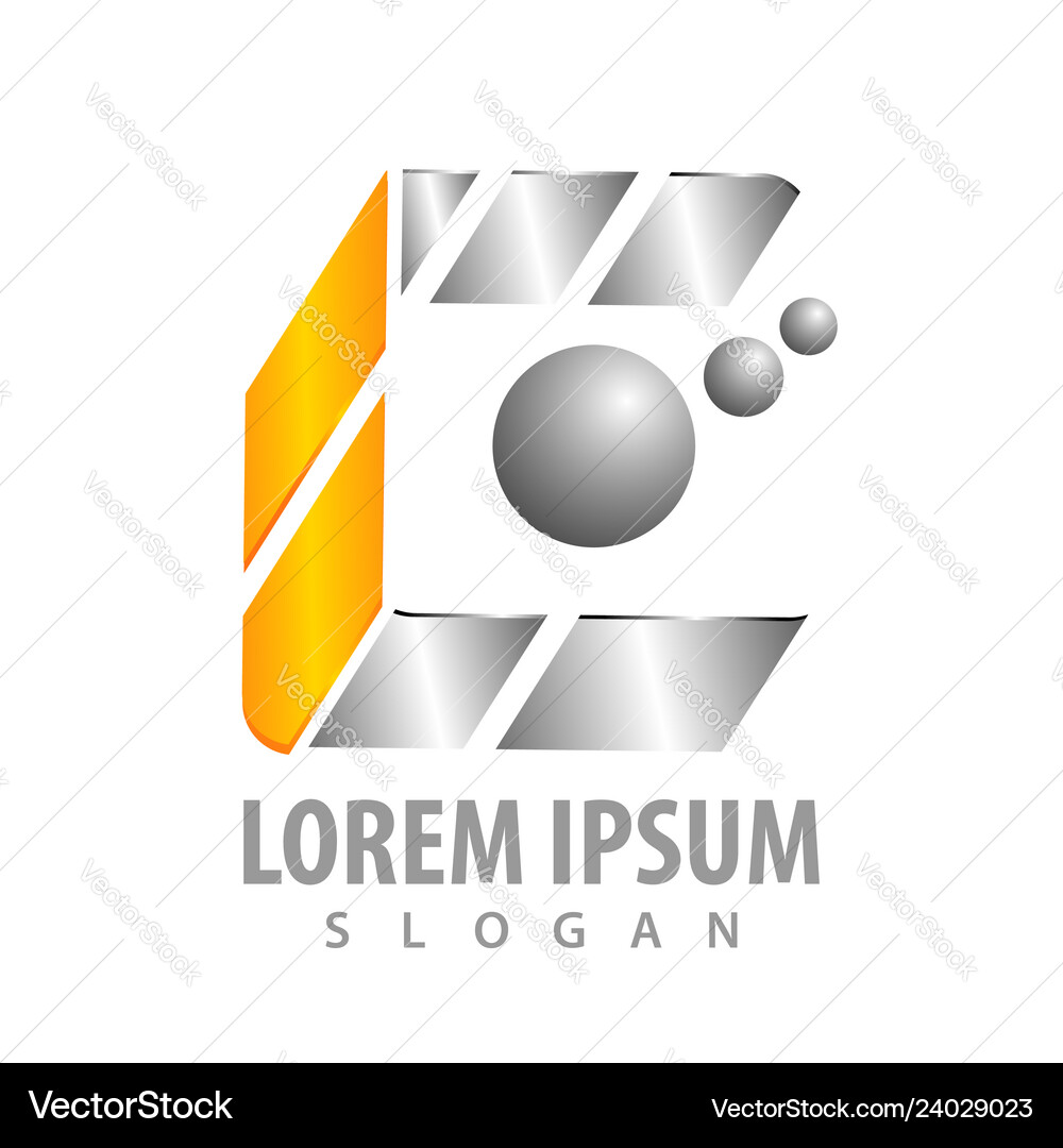 Logo concept design geometric shiny letter c Vector Image