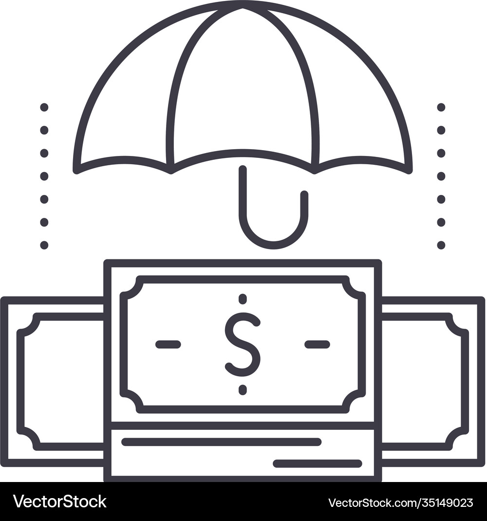 Money protection concept icon linear isolated Vector Image