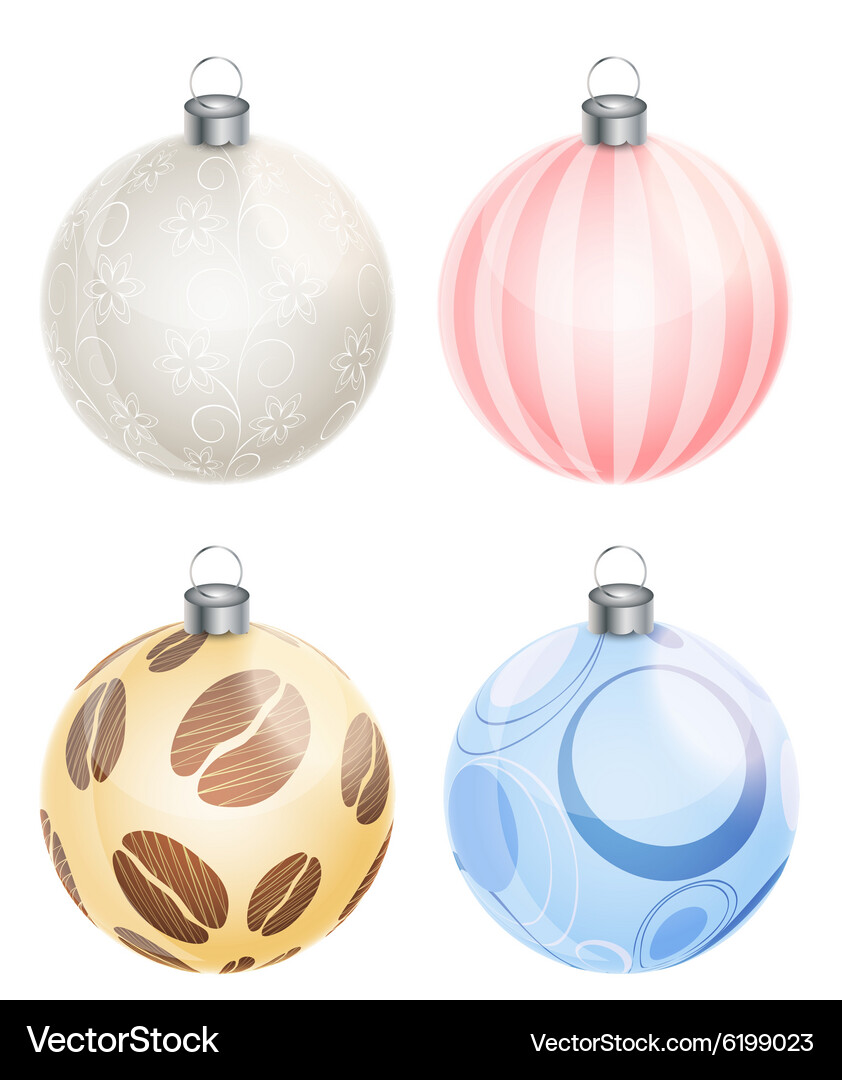 New year and christmas balls set Royalty Free Vector Image