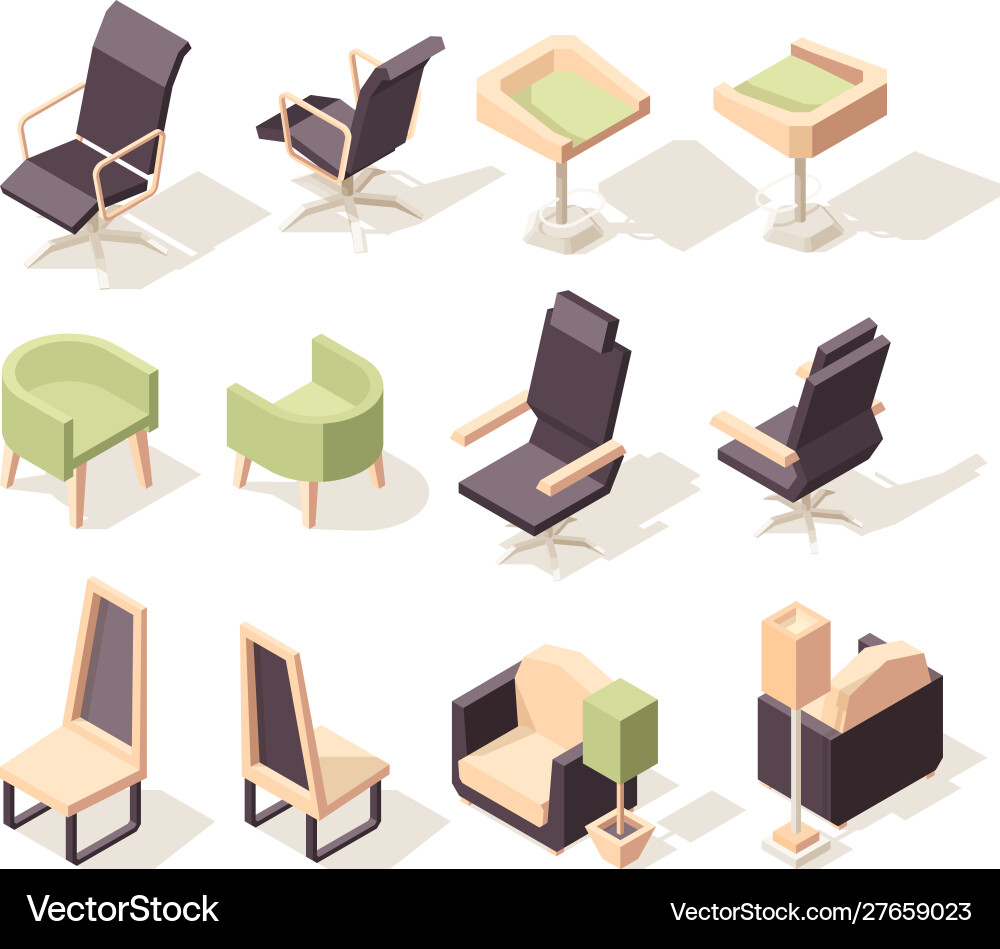 Office chairs modern furniture Royalty Free Vector Image