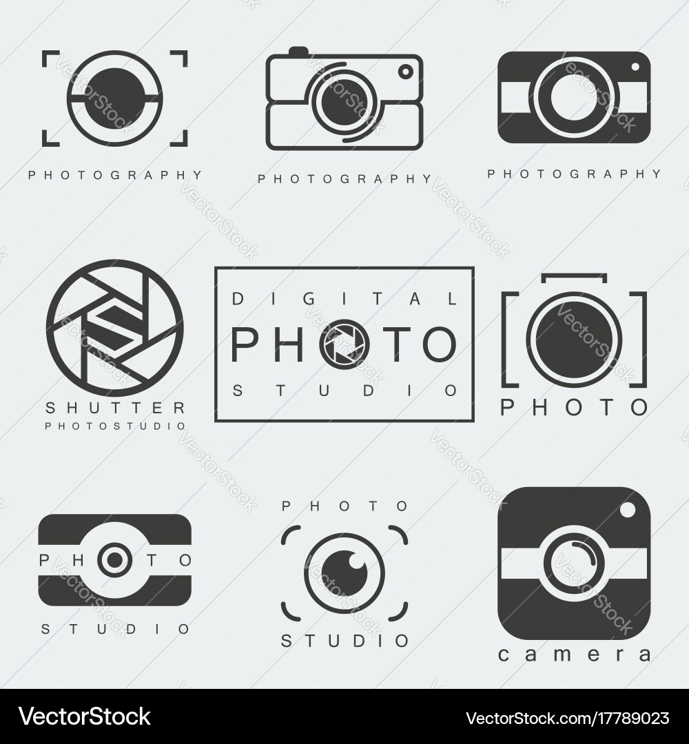 Photography icon set Royalty Free Vector Image