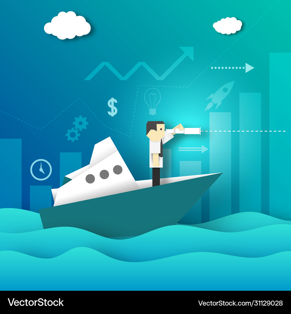 Businessman looking for new opportunities Vector Image
