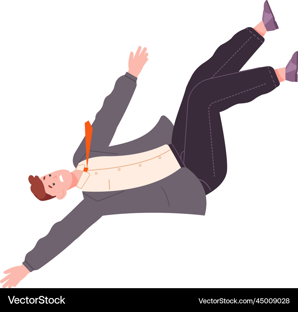 Failing businessman stressed office worker in Vector Image
