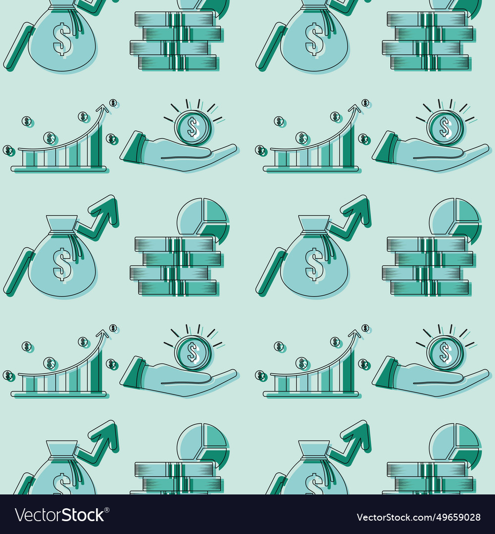 Finance icons pattern background Royalty Free Vector Image