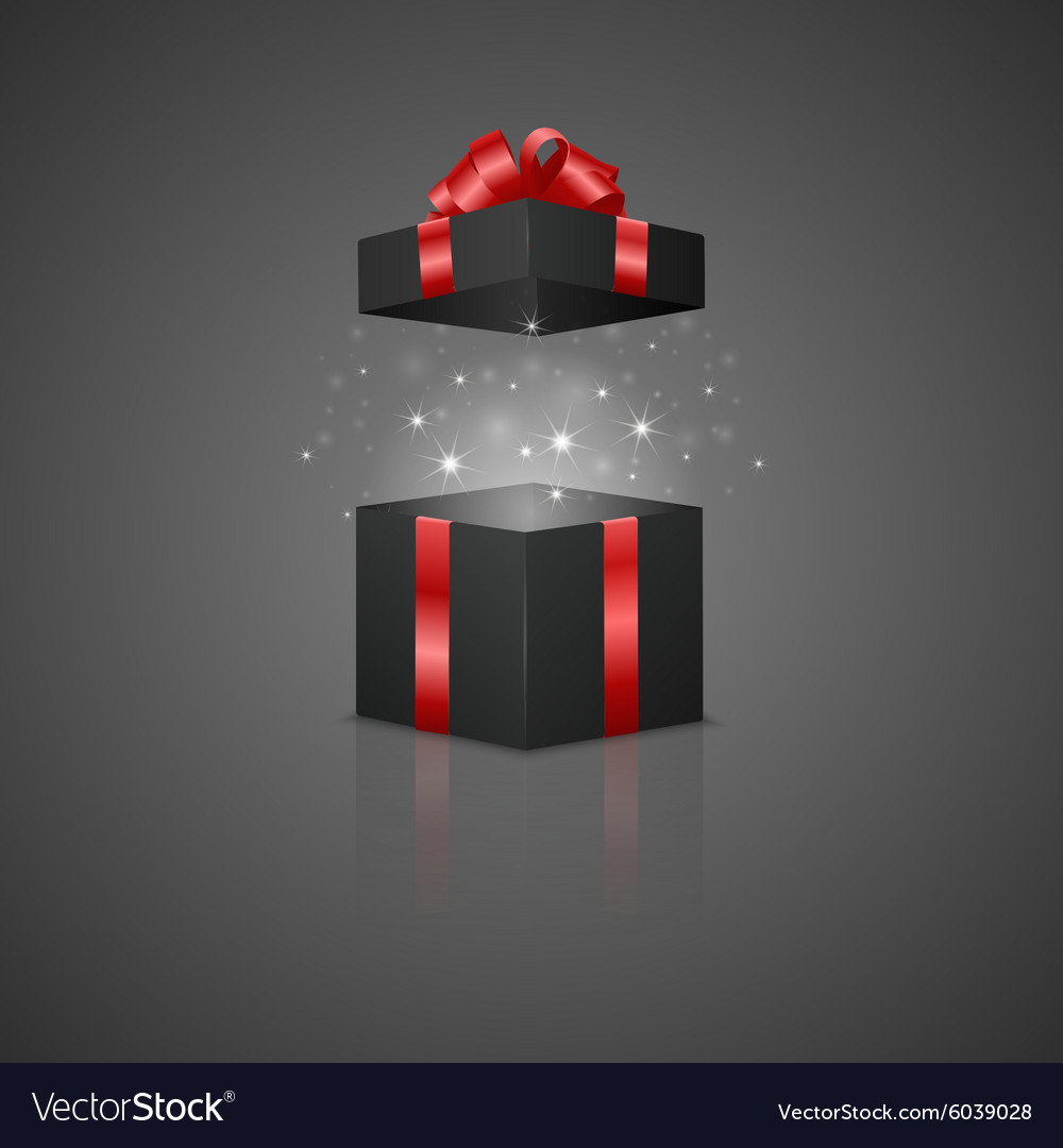 Gift box with a magic effect Royalty Free Vector Image