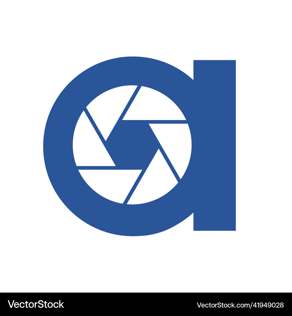 Initial letter a photography logo camera lens Vector Image