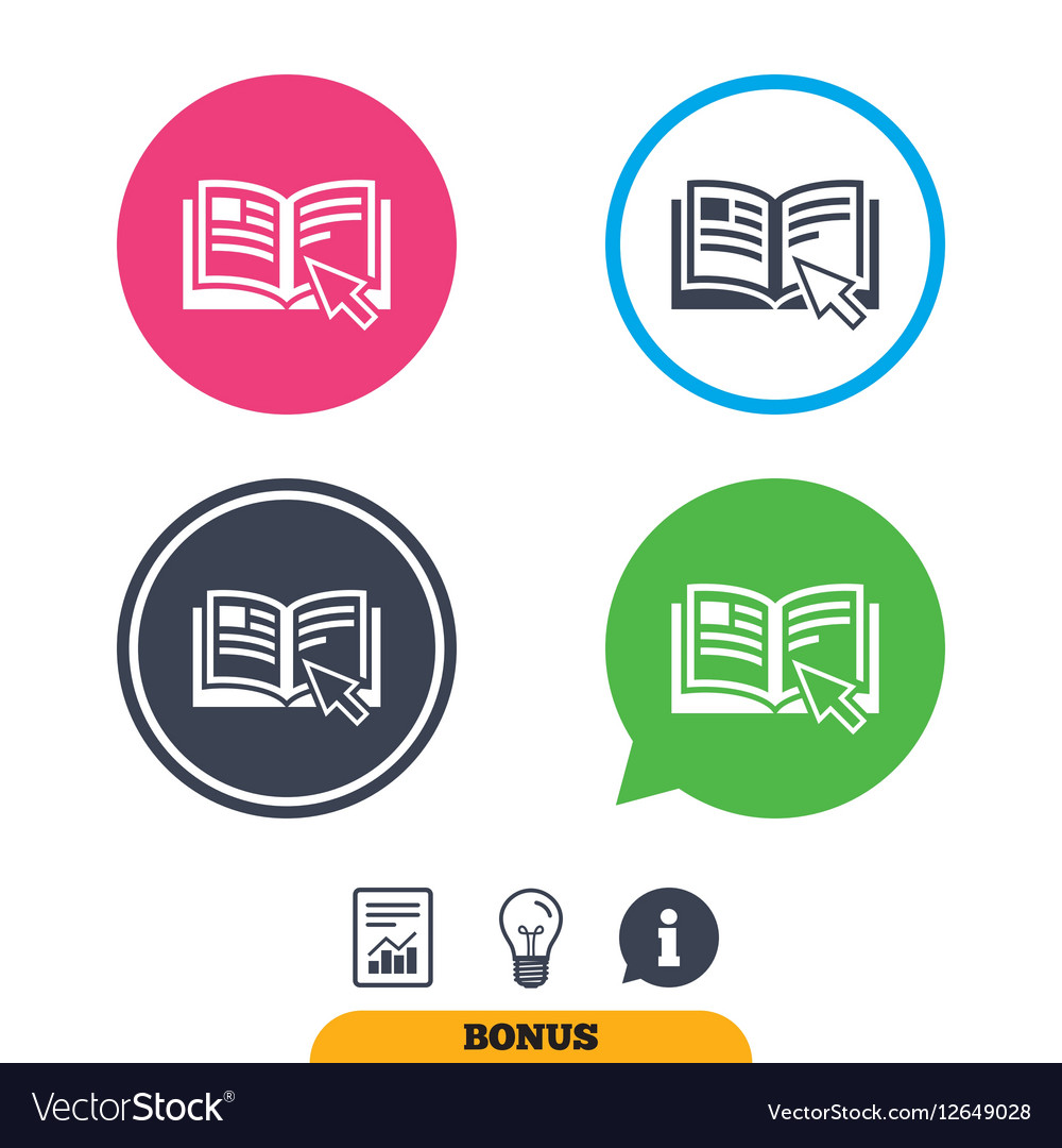 Instruction sign icon manual book symbol Vector Image