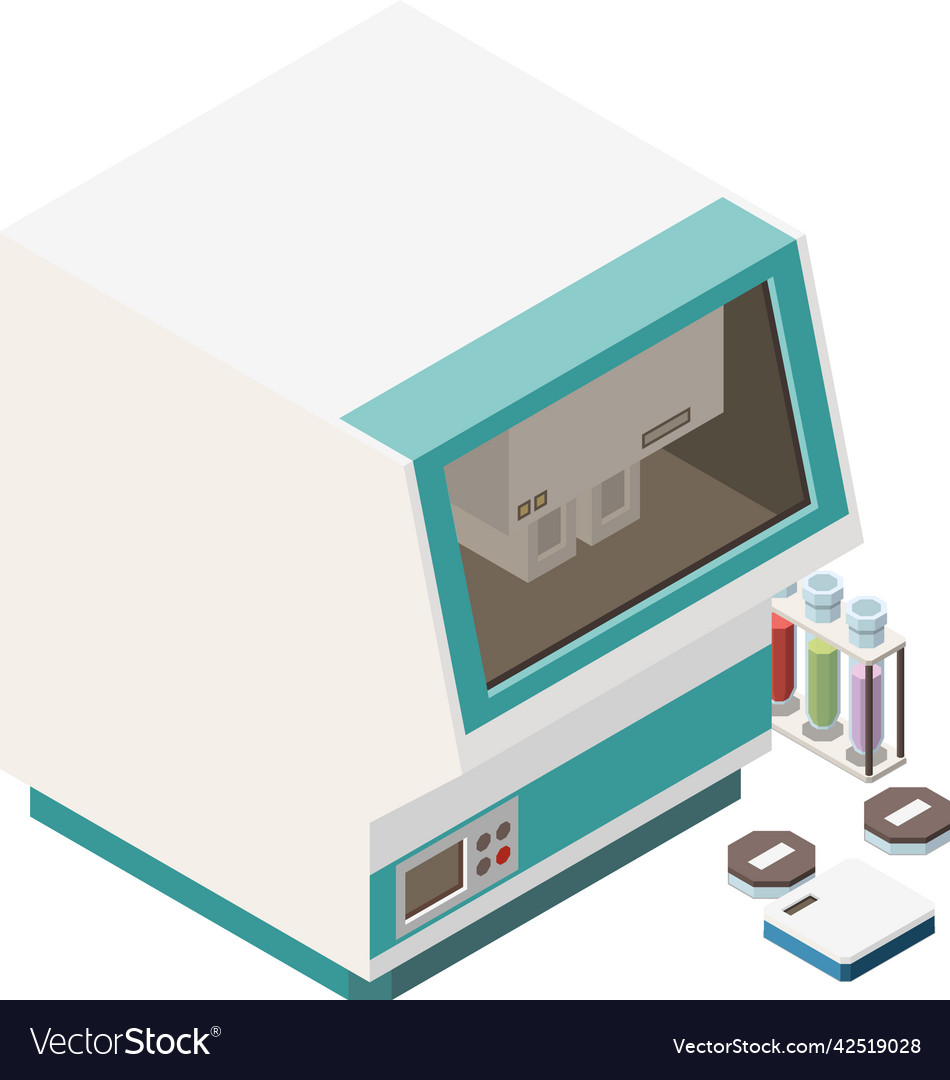Laboratory test machine composition Royalty Free Vector