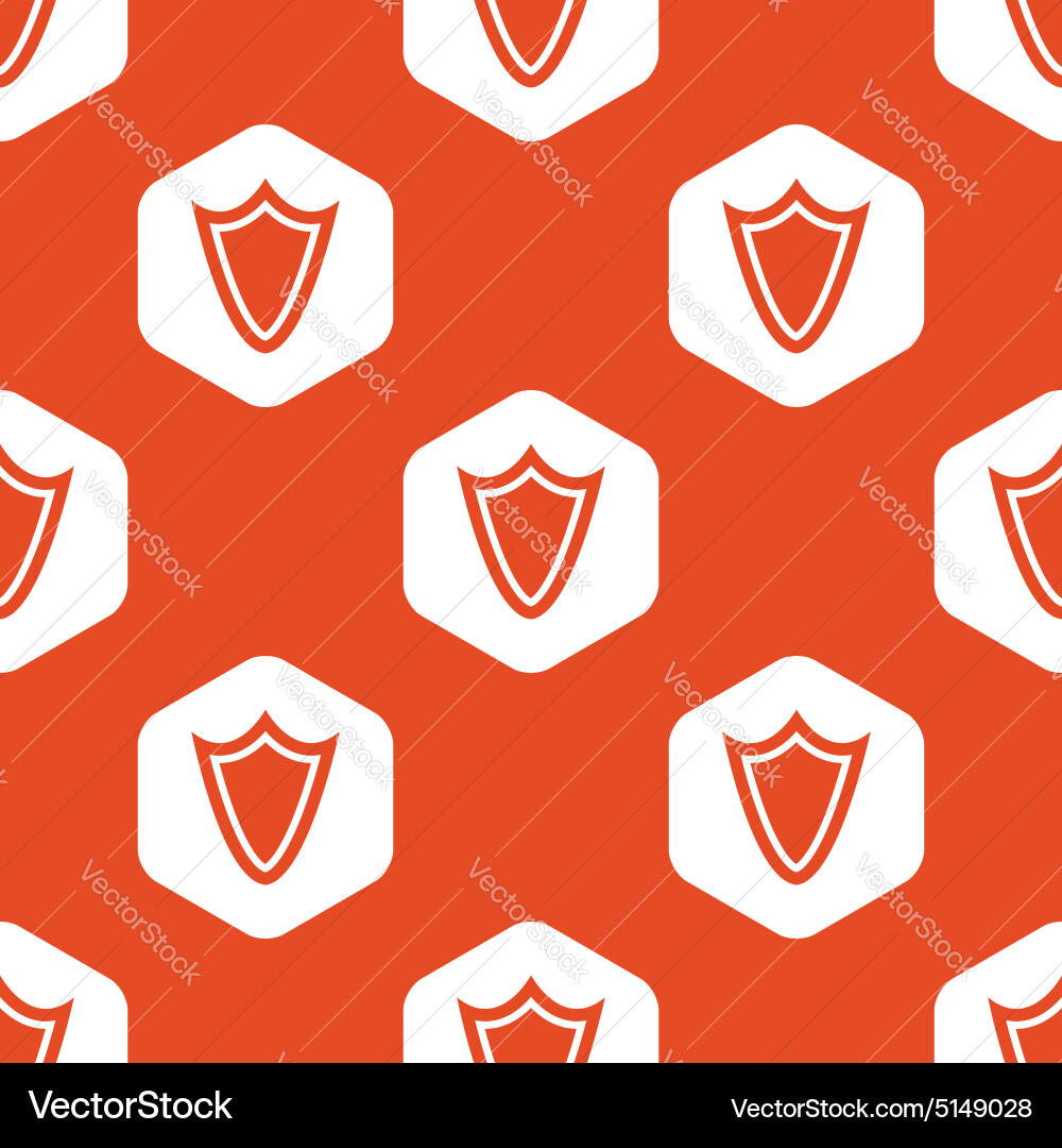 Orange hexagon shield pattern Royalty Free Vector Image